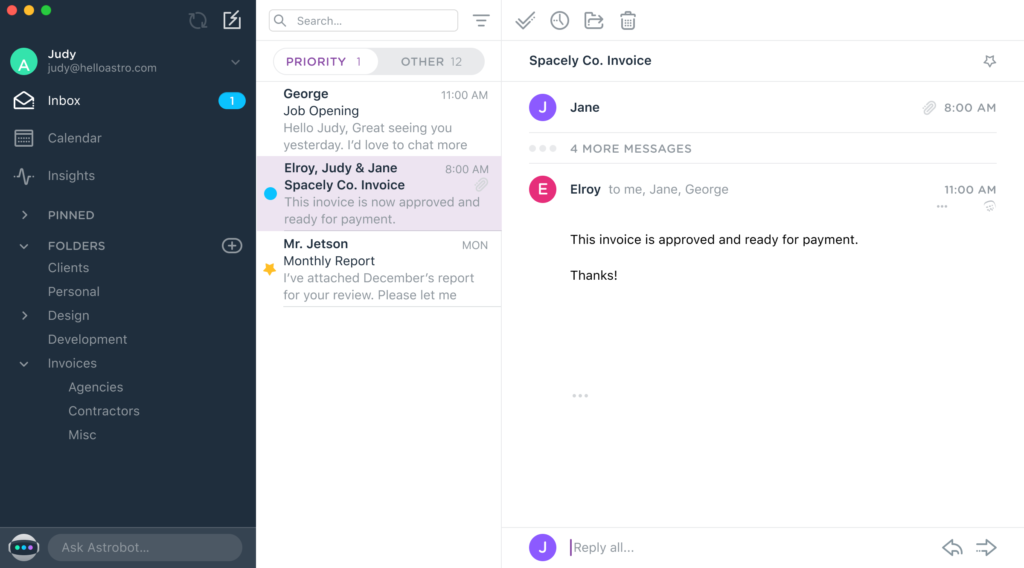 Review: Astro Email & Calendar for iOS and Mac