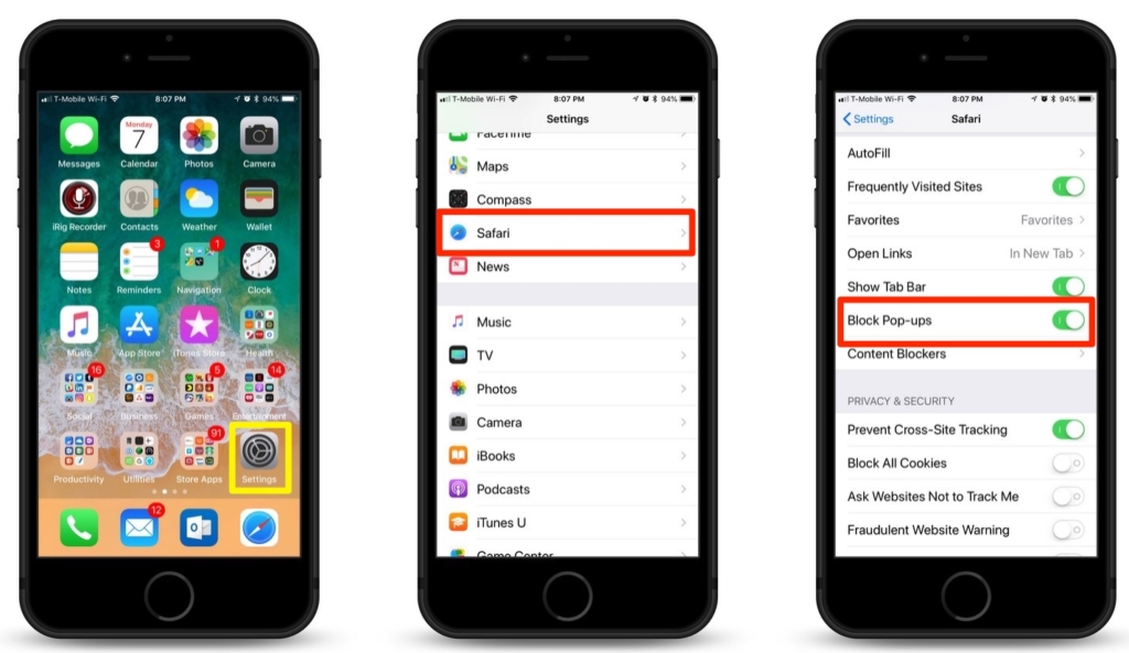How To Toggle Pop-Up Blocking On and Off in Safari on Your iOS 11 ...