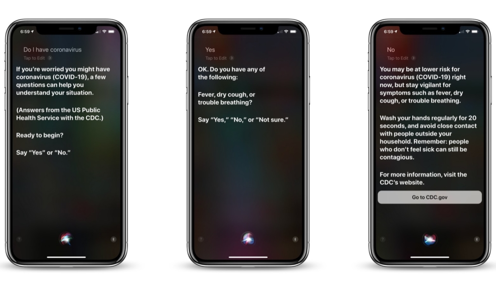 Siri Now Offering Coronavirus Advice From CDC and U.S. Public Health ...